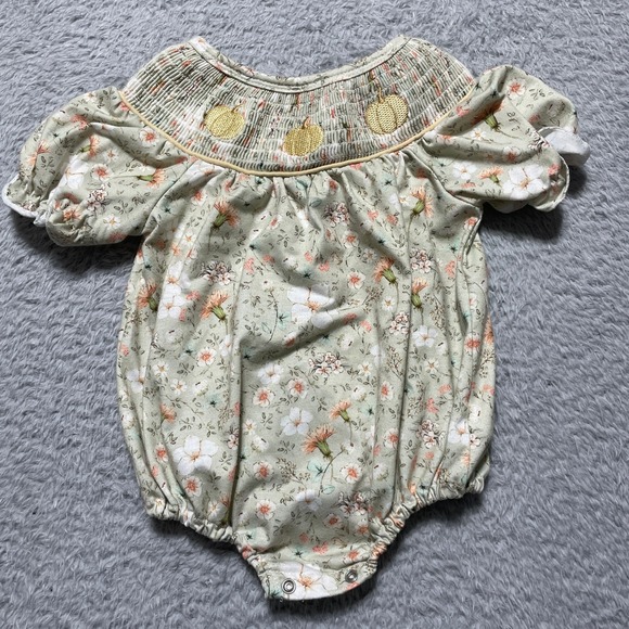 Abby & Evie | Bottoms | Abby Evie Baby Girl Smocked Pumpkin Floral ...